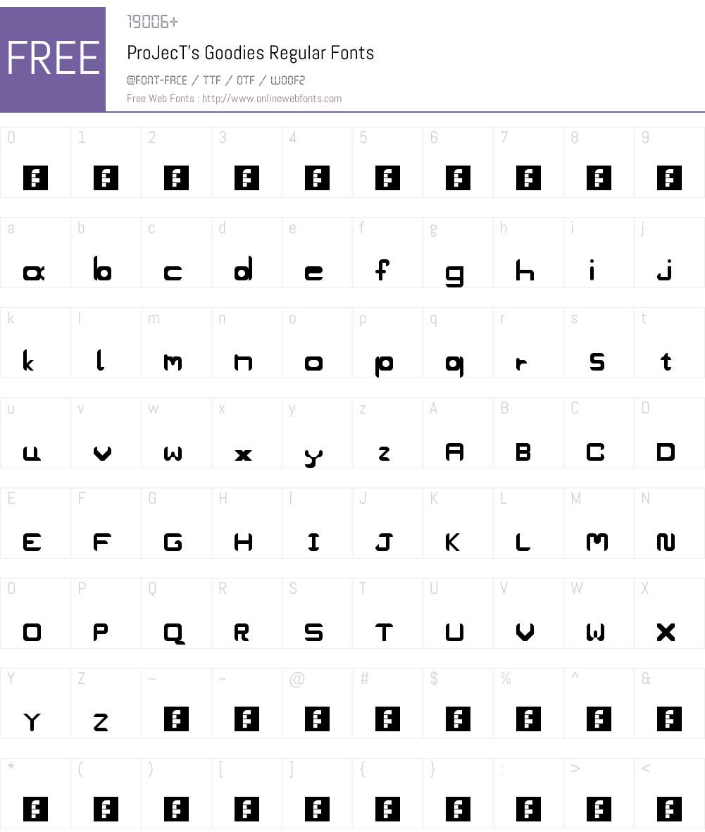 ProJecT's Goodies Regular 1.0 Fonts Free Download - OnlineWebFonts.COM