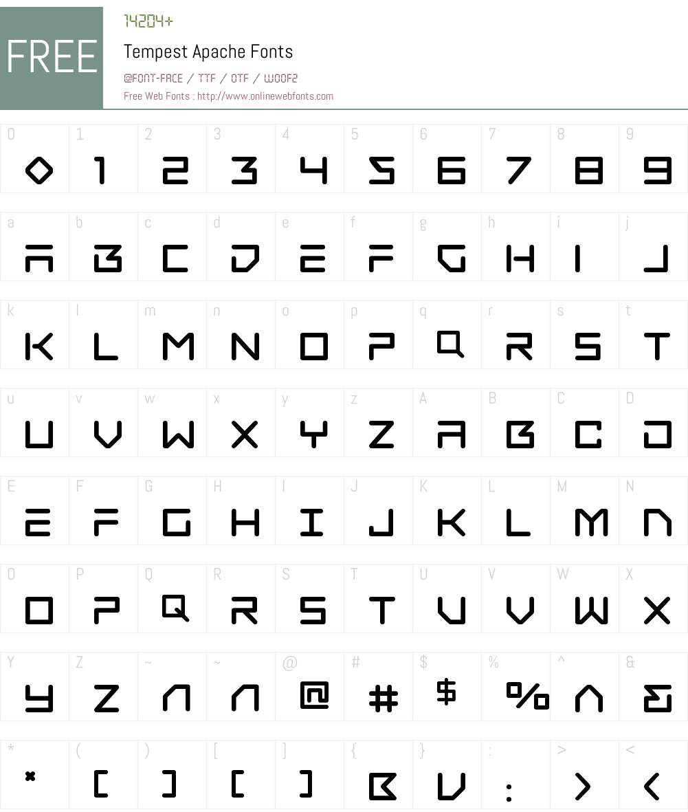 Tempest Apache 1.0; 2018 Fonts Free Download - OnlineWebFonts.COM