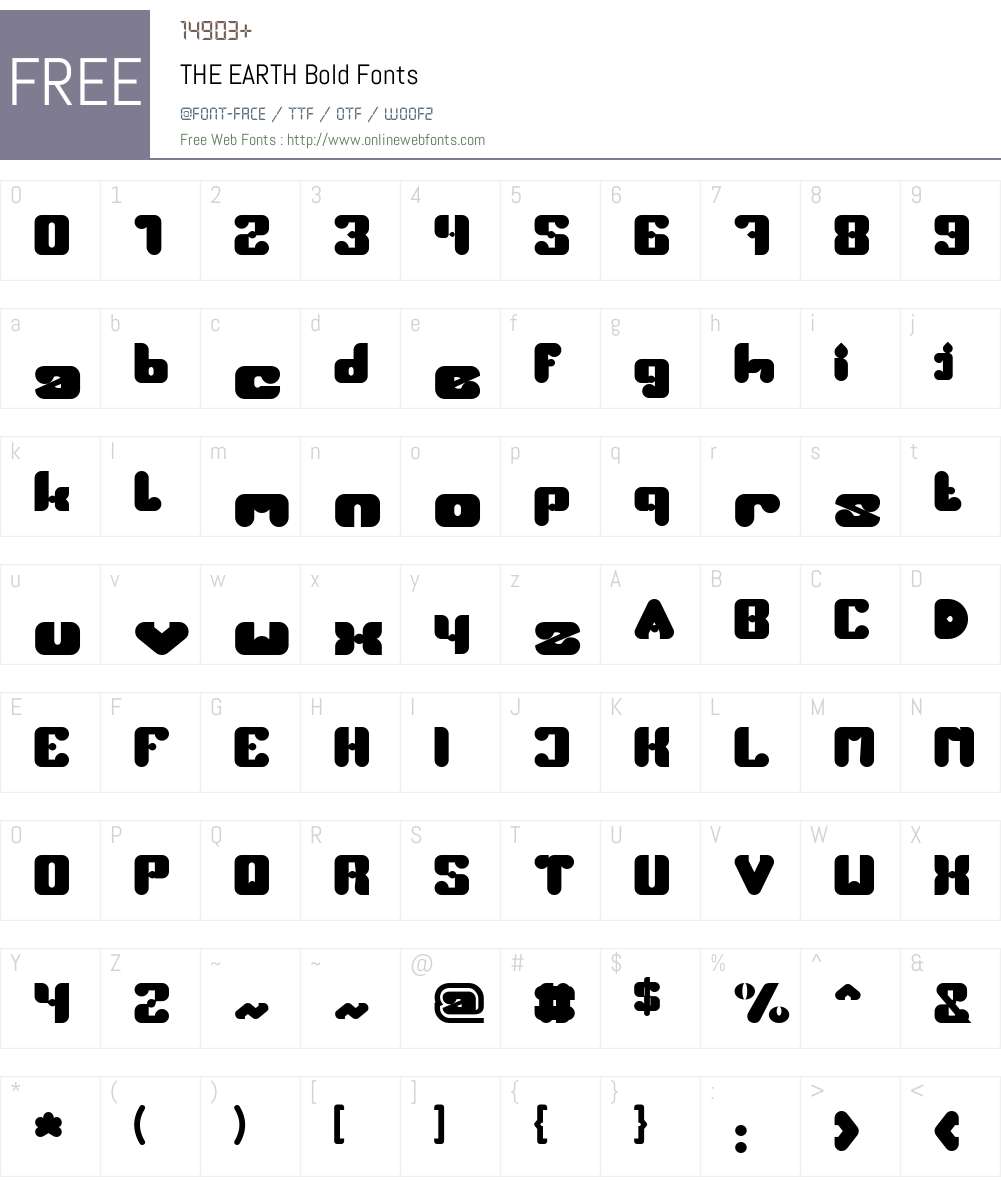 THE EARTH Bold 1.00;September 9, 2019;FontCreator 11.5.0.2430 64-bit ...