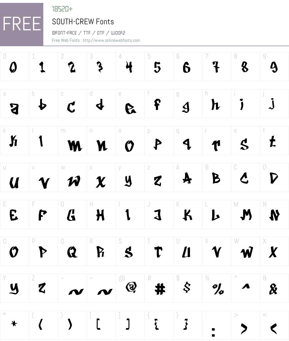 SOUTH-CREW 1.001;Fontself Maker 3.5.6 Fonts Free Download ...