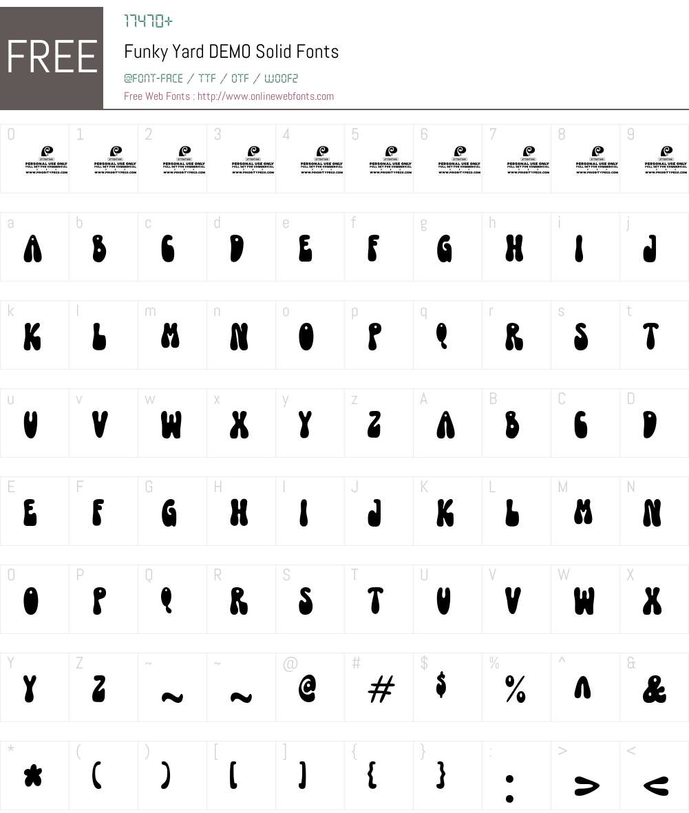 Funky Yard DEMO Solid 1.000 Fonts Free Download - OnlineWebFonts.COM