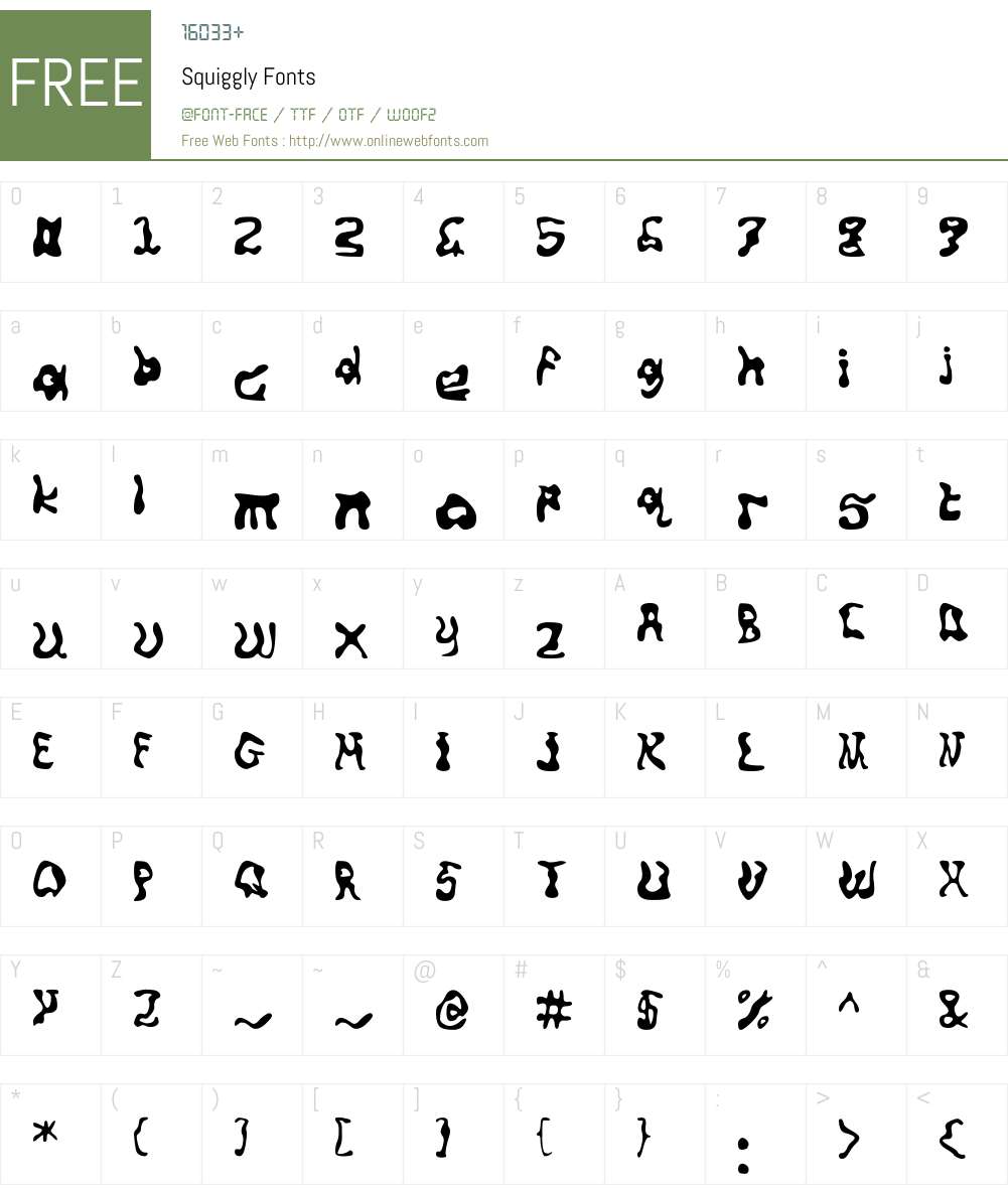 Squiggly 1.00 Fonts Free Download - OnlineWebFonts.COM