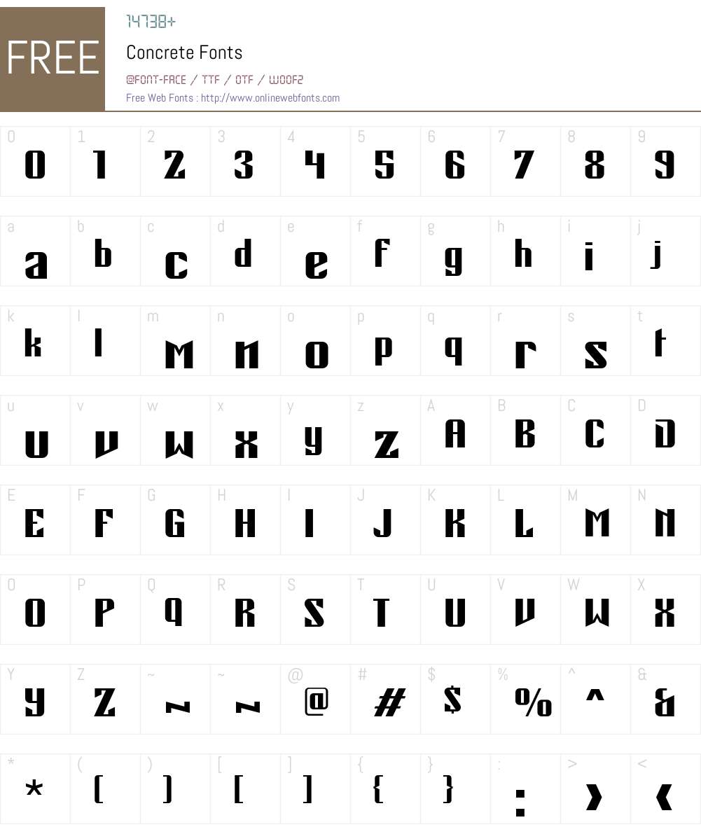 Concrete 2.001 2004 initial release Fonts Free Download ...
