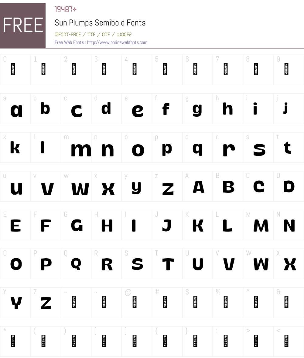 Sun Plumps Semibold 1.000 Fonts Free Download - OnlineWebFonts.COM