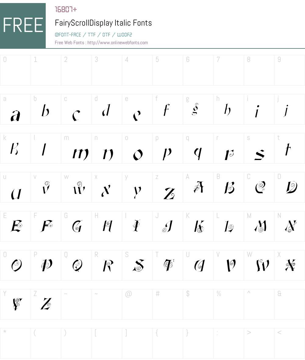 FairyScrollDisplay Italic The IMSI MasterFonts Collection, tm 1995 ...