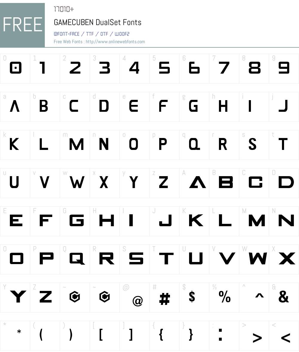 GAMECUBEN DualSet GCNFont Fonts Free Download - OnlineWebFonts.COM