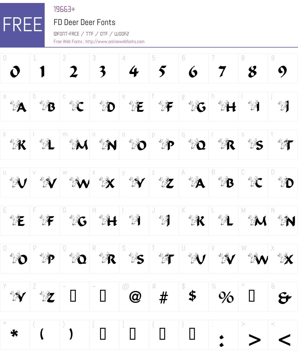 FD Deer Deer Created with Font Creator 6 Fonts Free Download ...