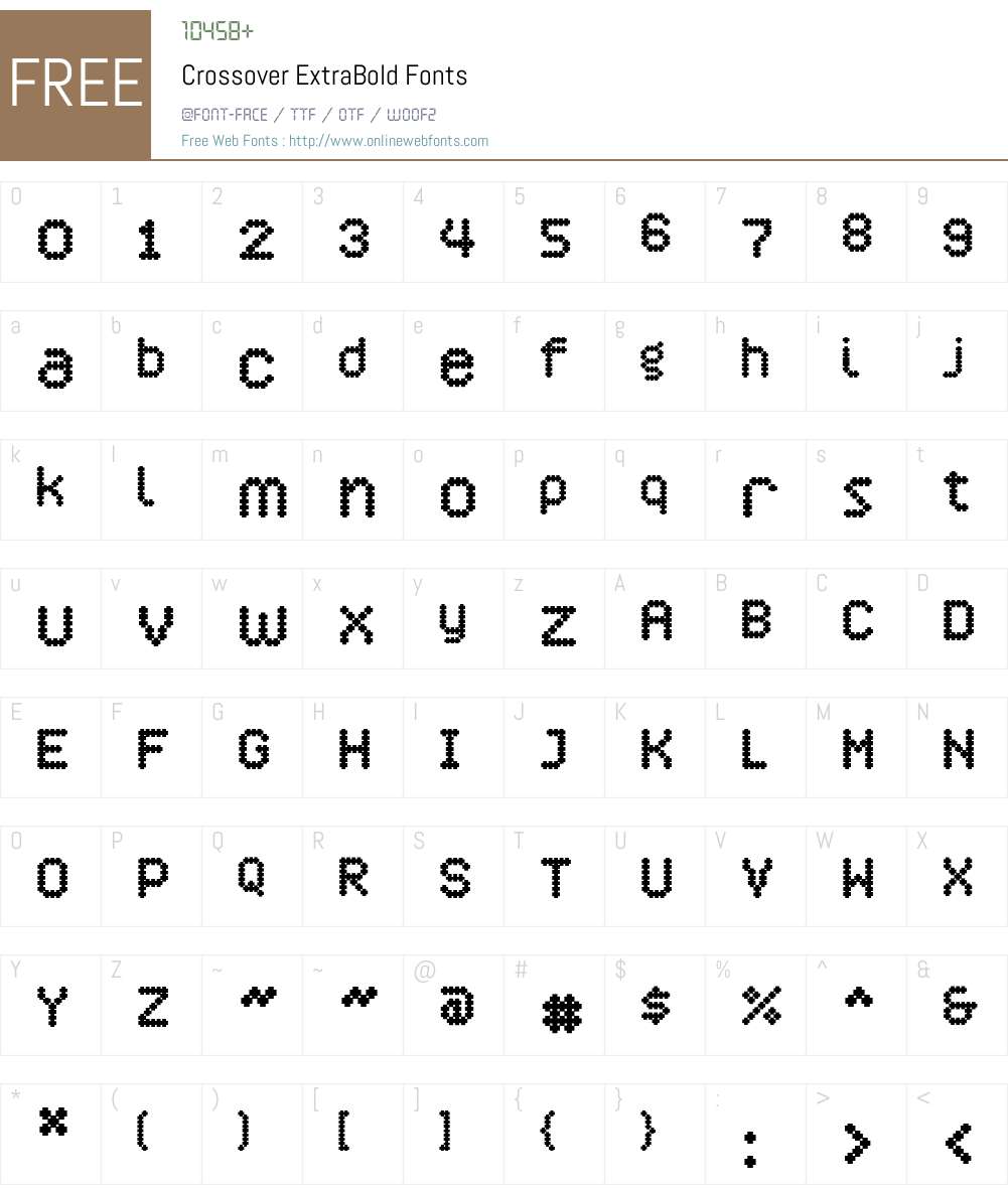 Crossover ExtraBold Macromedia Fontographer 4.1 5/22/02 Fonts Free ...