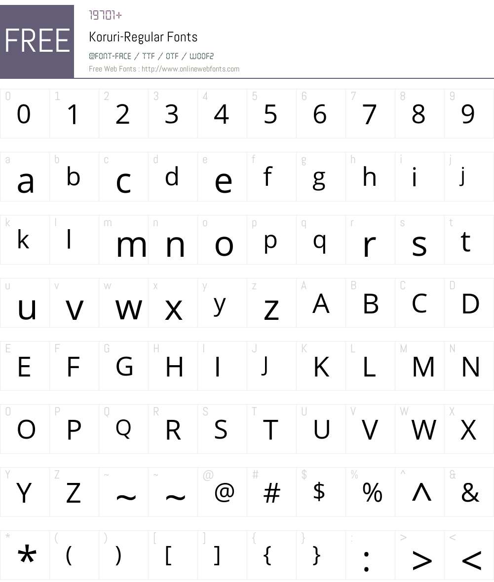 Koruri Regular Koruri-20140524 Fonts Free Download - OnlineWebFonts.COM