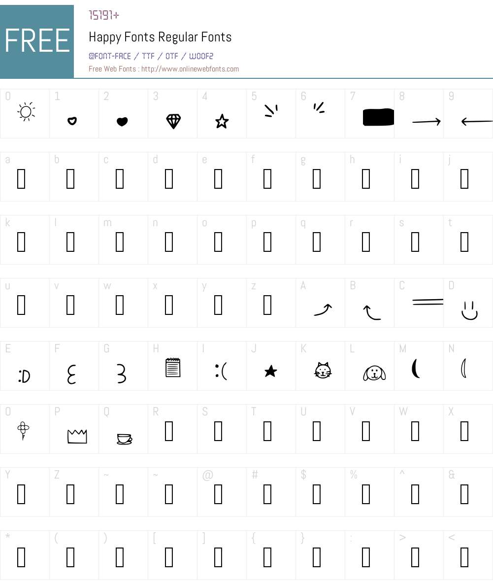 Happy Fonts Regular 001.002 Fonts Free Download - OnlineWebFonts.COM