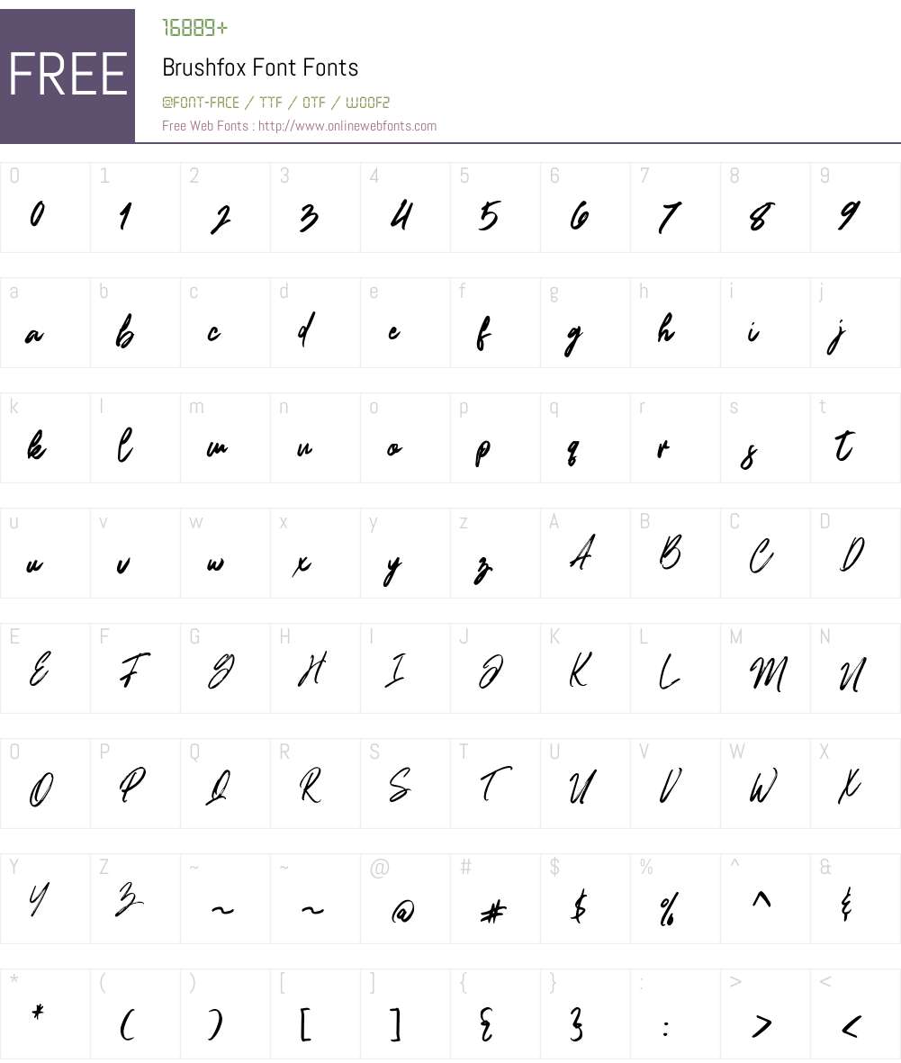 Brushfox Font 1.000 Fonts Free Download - OnlineWebFonts.COM