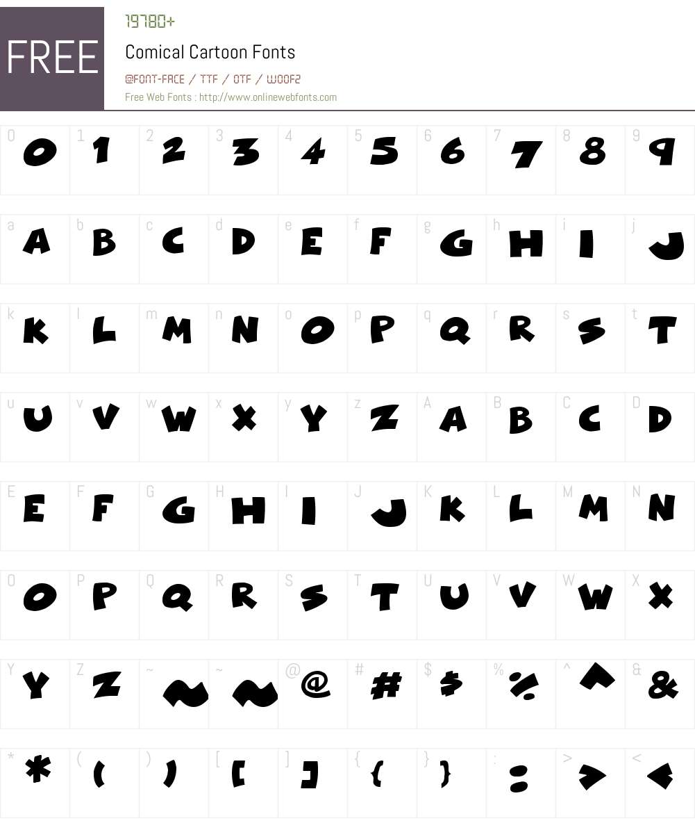 Comical Cartoon 1.00 January 24, 2017, initial release Fonts Free ...