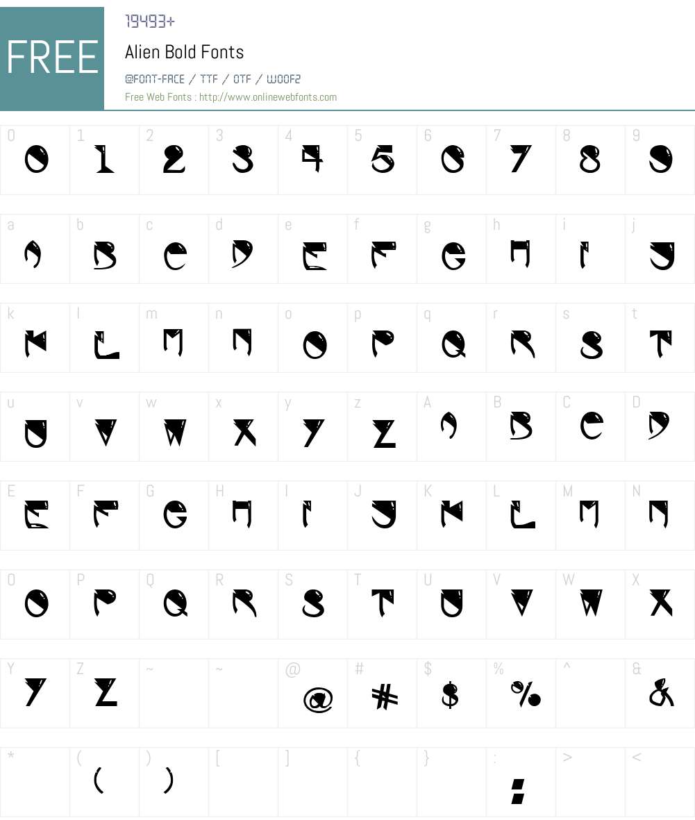 Alien Bold V1 1.0 Mon Aug 15 14:00:52 1994 Fonts Free Download ...