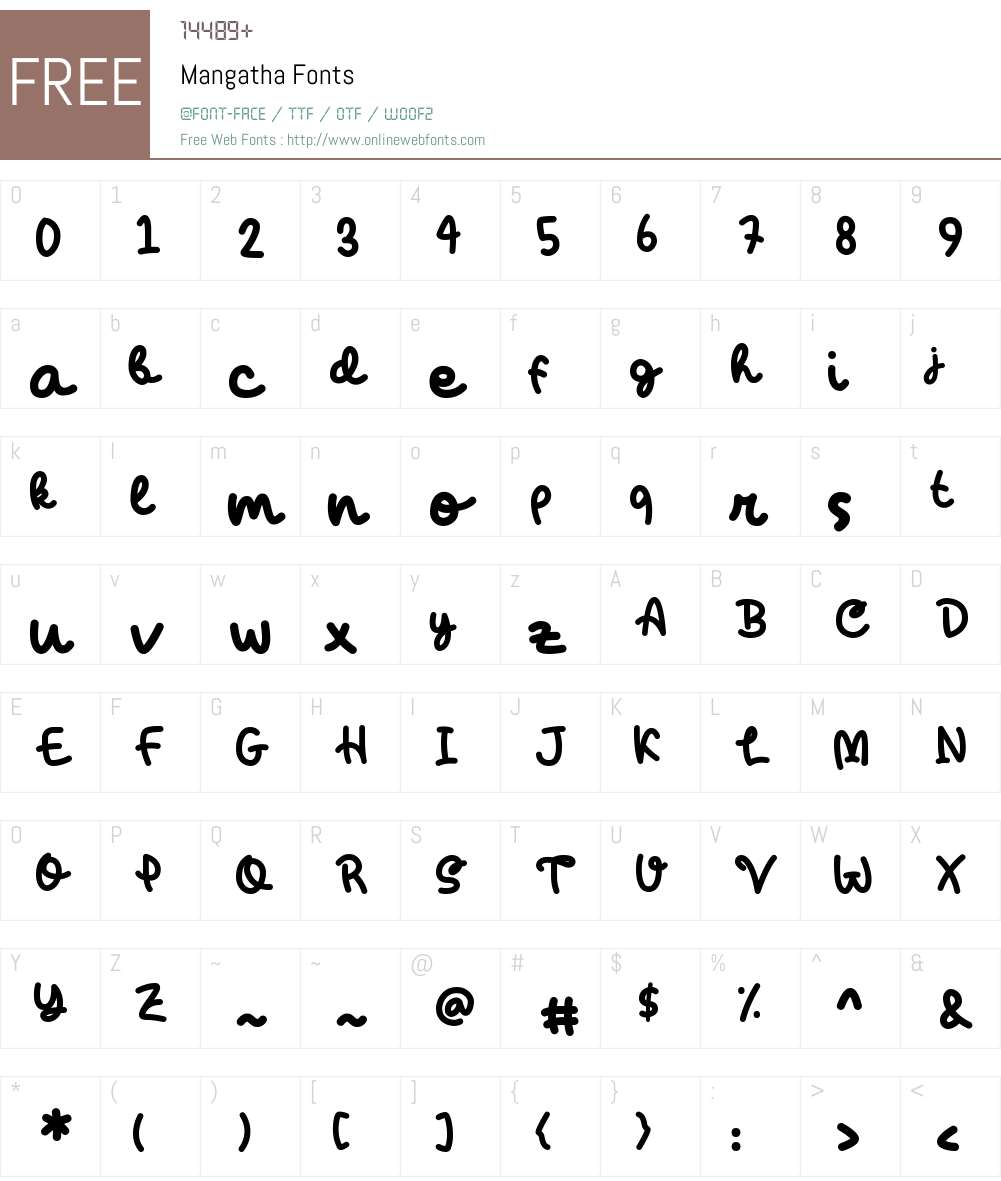 Mangatha 1.00;December 20, 2021;FontCreator 11.5.0.2430 64-bit Fonts ...