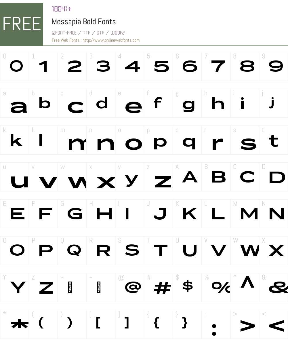 Messapia Bold 1.000;PS 001.000;hotconv 1.0.88;makeotf.lib2.5.64775 ...