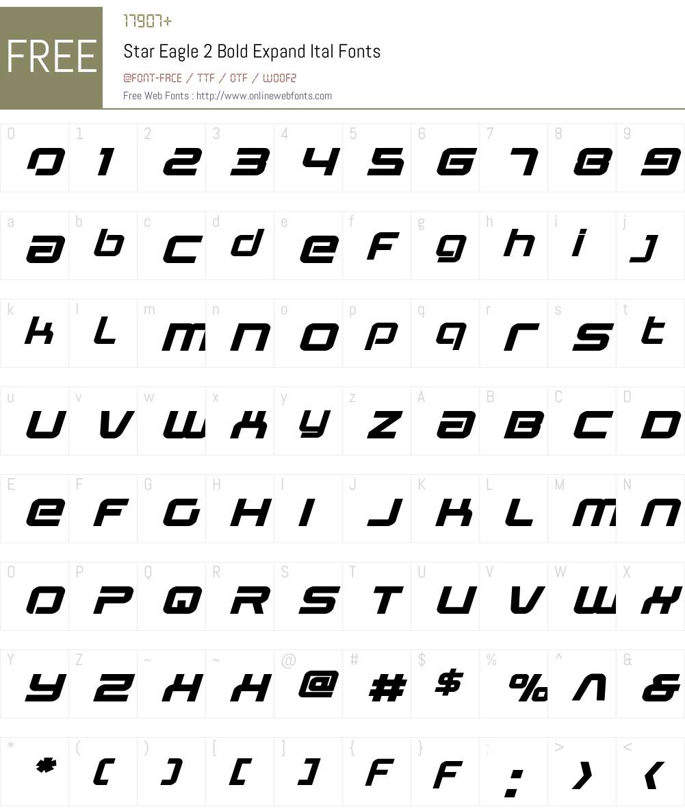 Star Eagle 2 Bold Expand Ital 1.0; 2019 Fonts Free Download ...