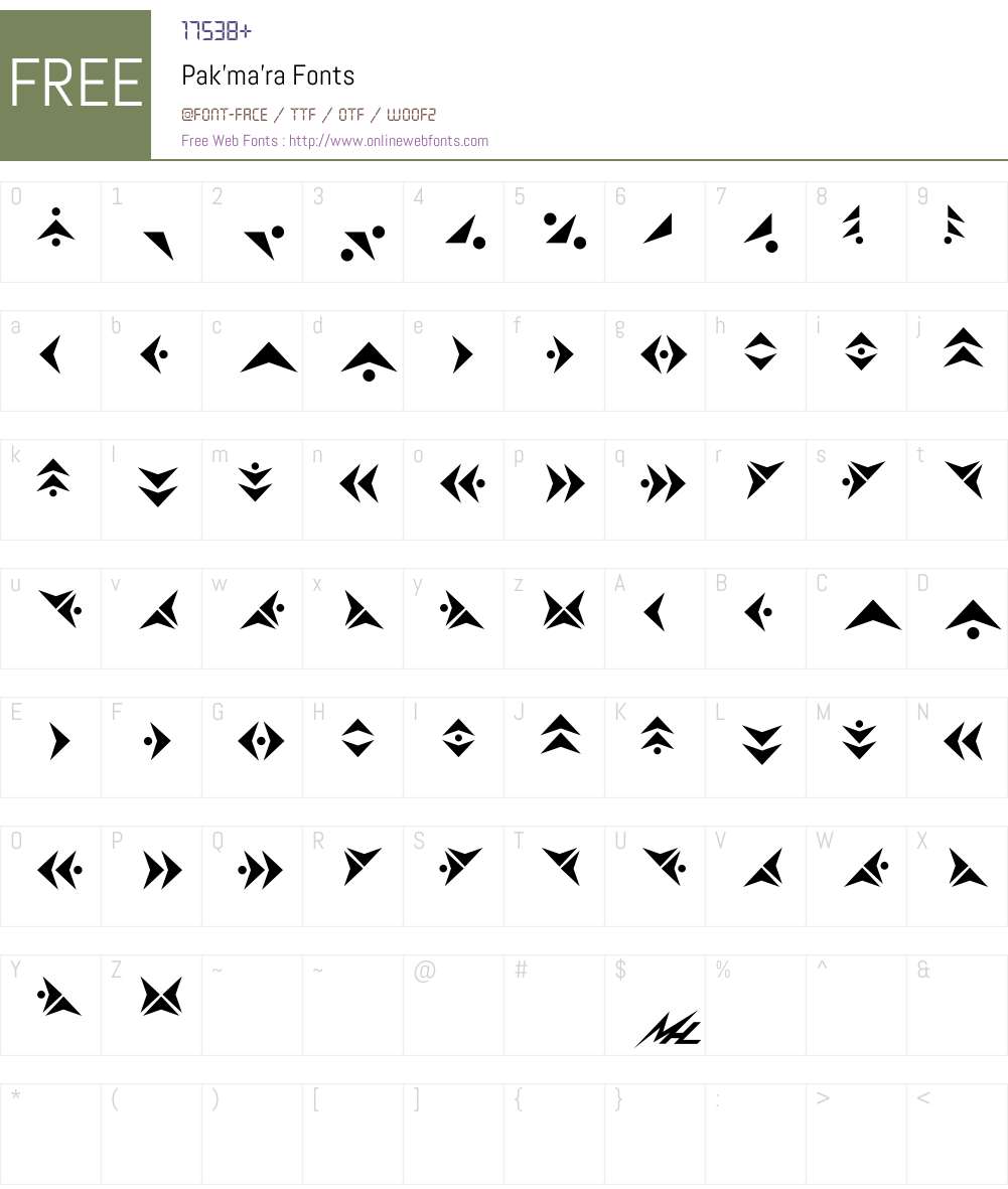 Pak'ma'ra 1.00 Fonts Free Download - OnlineWebFonts.COM