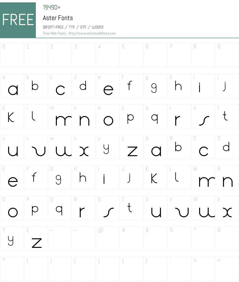 Aster 1.001 2012 Fonts Free Download - OnlineWebFonts.COM