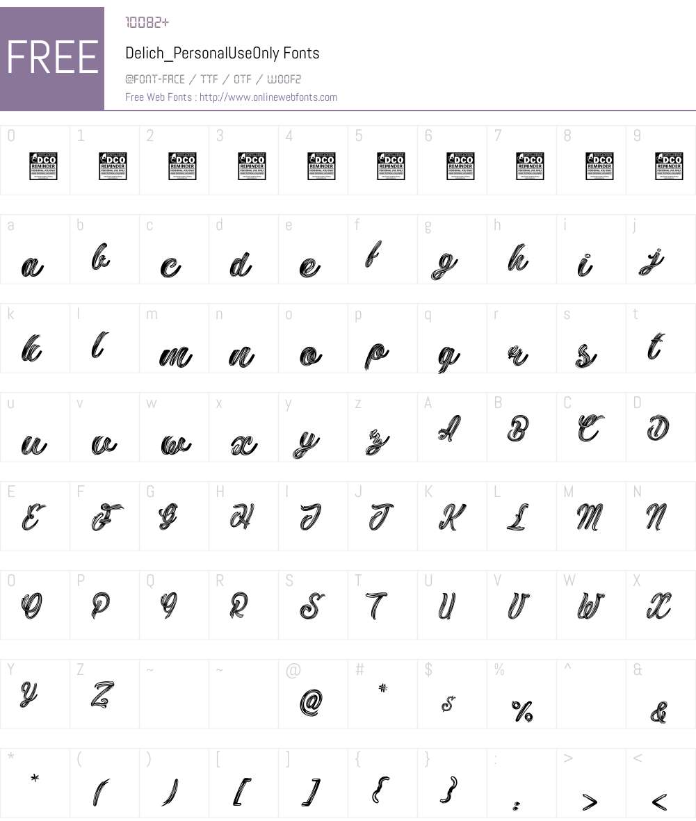 Delich_PersonalUseOnly 1.000 2019 initial release Fonts Free Download ...