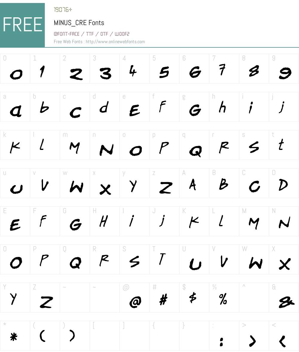 MINUS_CRE 1.000 Fonts Free Download - OnlineWebFonts.COM