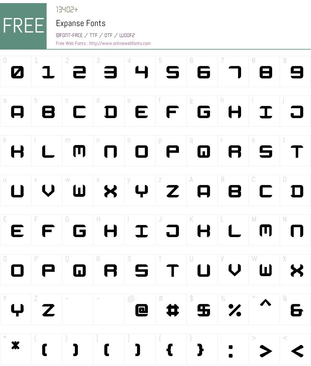 Expanse 1.00;October 3, 2020;FontCreator 11.5.0.2427 32-bit Fonts Free ...