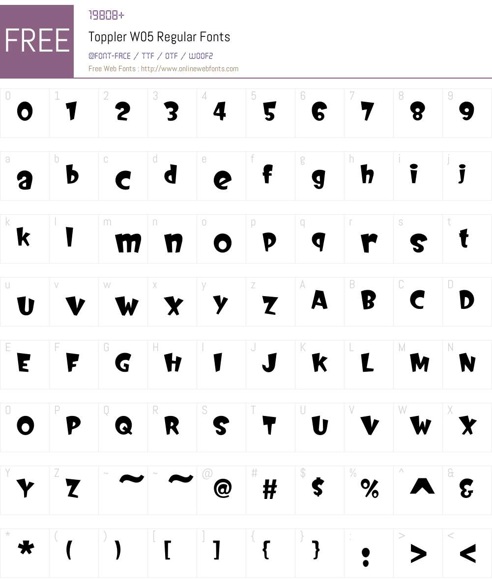 Toppler W05 Regular 1.00 Fonts Free Download - OnlineWebFonts.COM