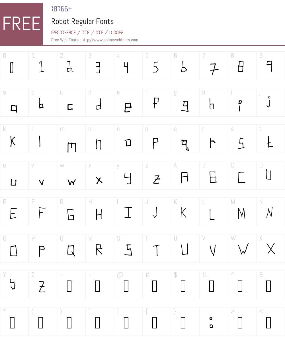 Robot Regular 001.001 Fonts Free Download - OnlineWebFonts.COM