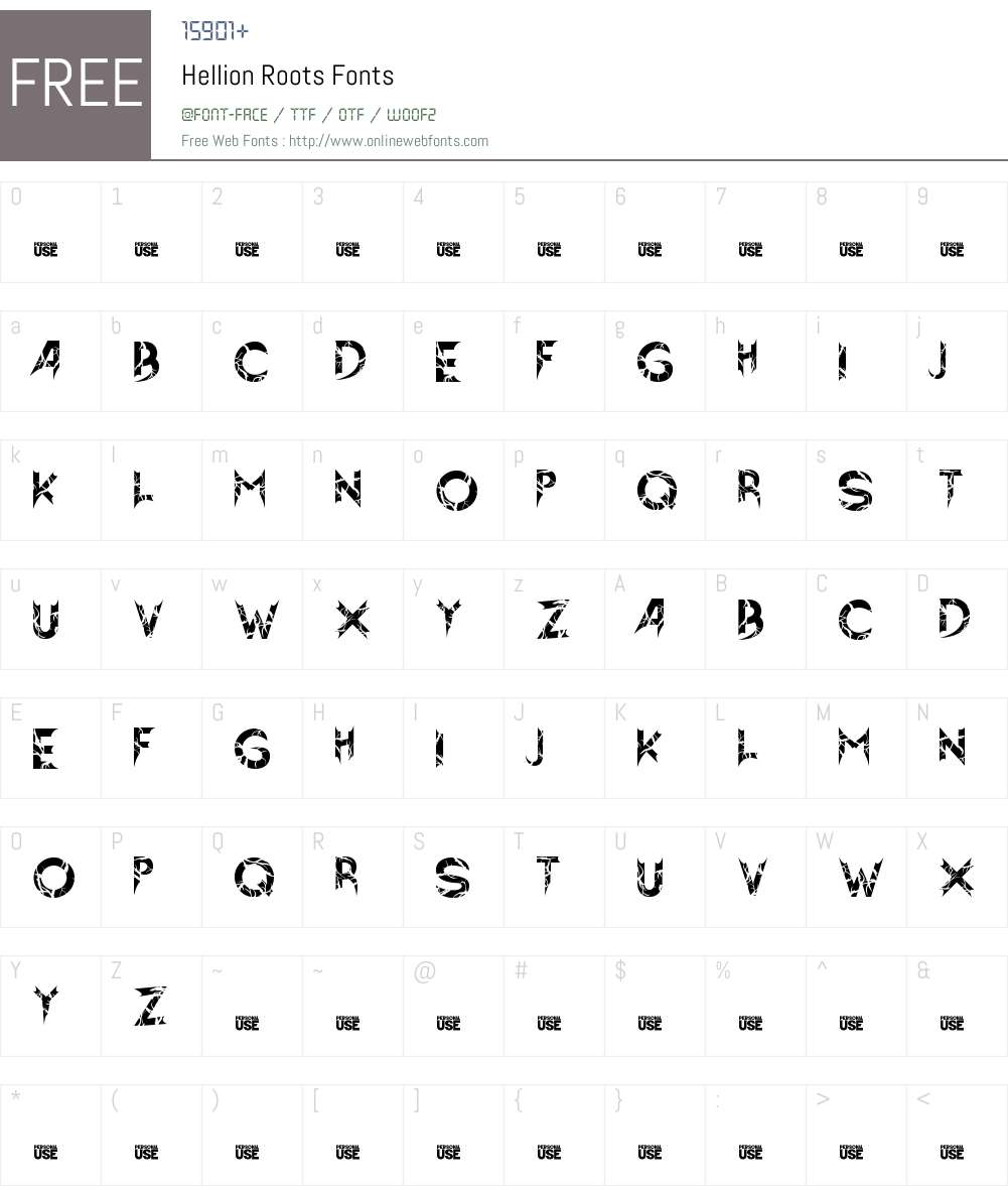 Hellion Roots 1.00 December 1, 2016, initial release Fonts Free Download - OnlineWebFonts.COM