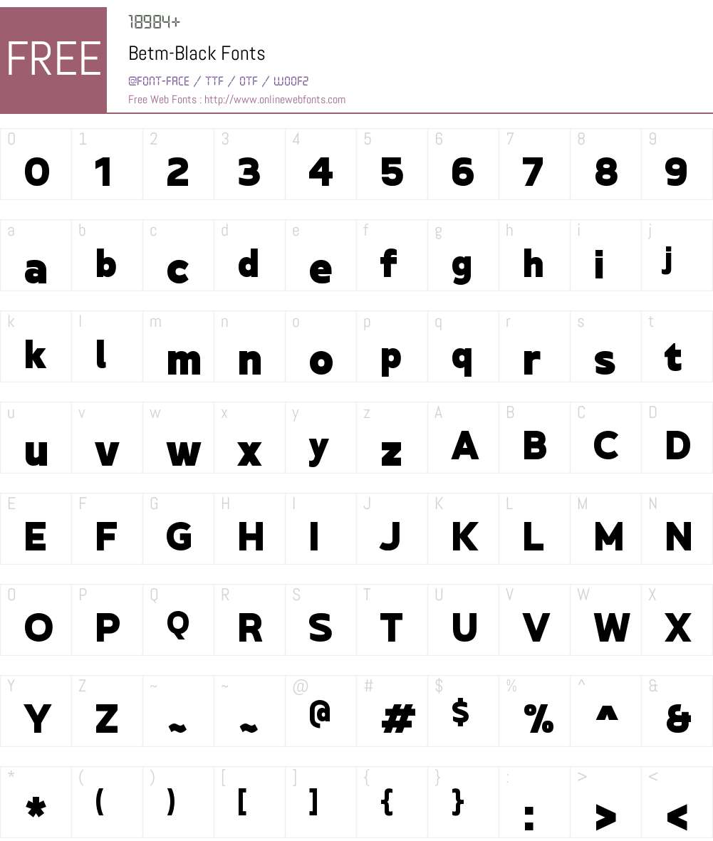 Betm-Black 1.000 Fonts Free Download - OnlineWebFonts.COM