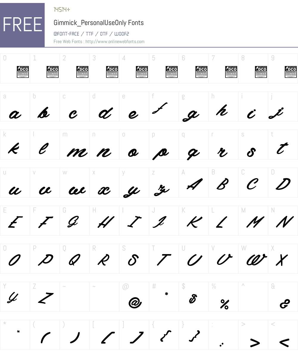 Gimmick_PersonalUseOnly 1.000 2024 initial release Fonts Free Download ...