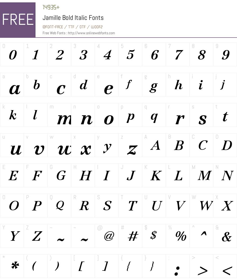 Jamille Bold Italic Altsys Fontographer 3.5 11/17/92 Fonts Free ...