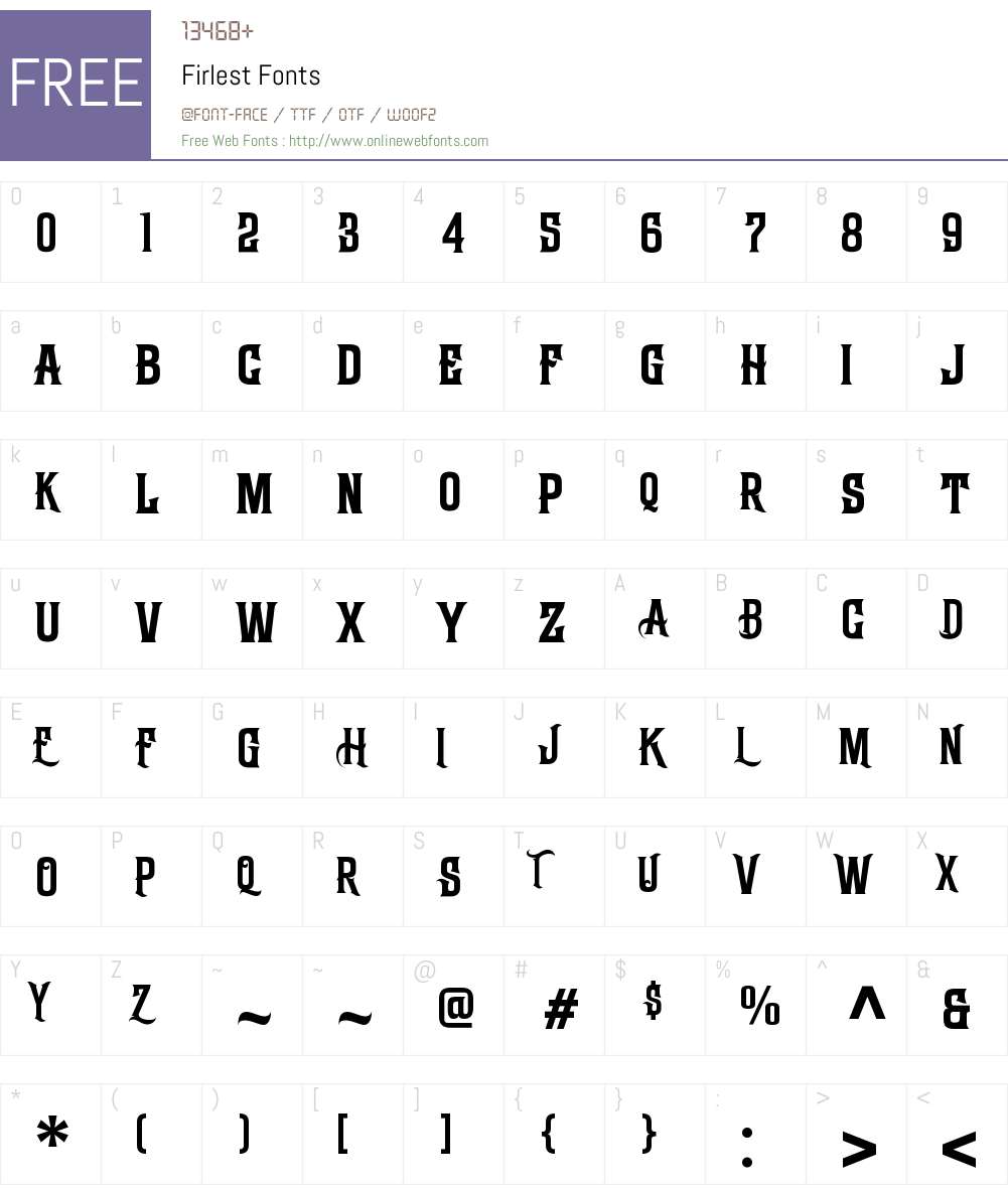 Firlest 1.00;April 27, 2024;FontCreator 13.0.0.2637 64-bit Fonts Free ...