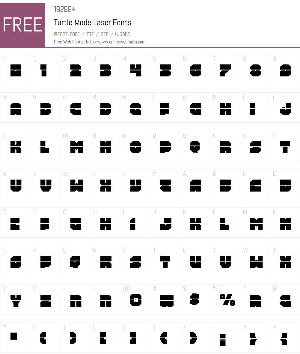 Turtle Mode Laser 1.0; 2020 Fonts Free Download - OnlineWebFonts.COM