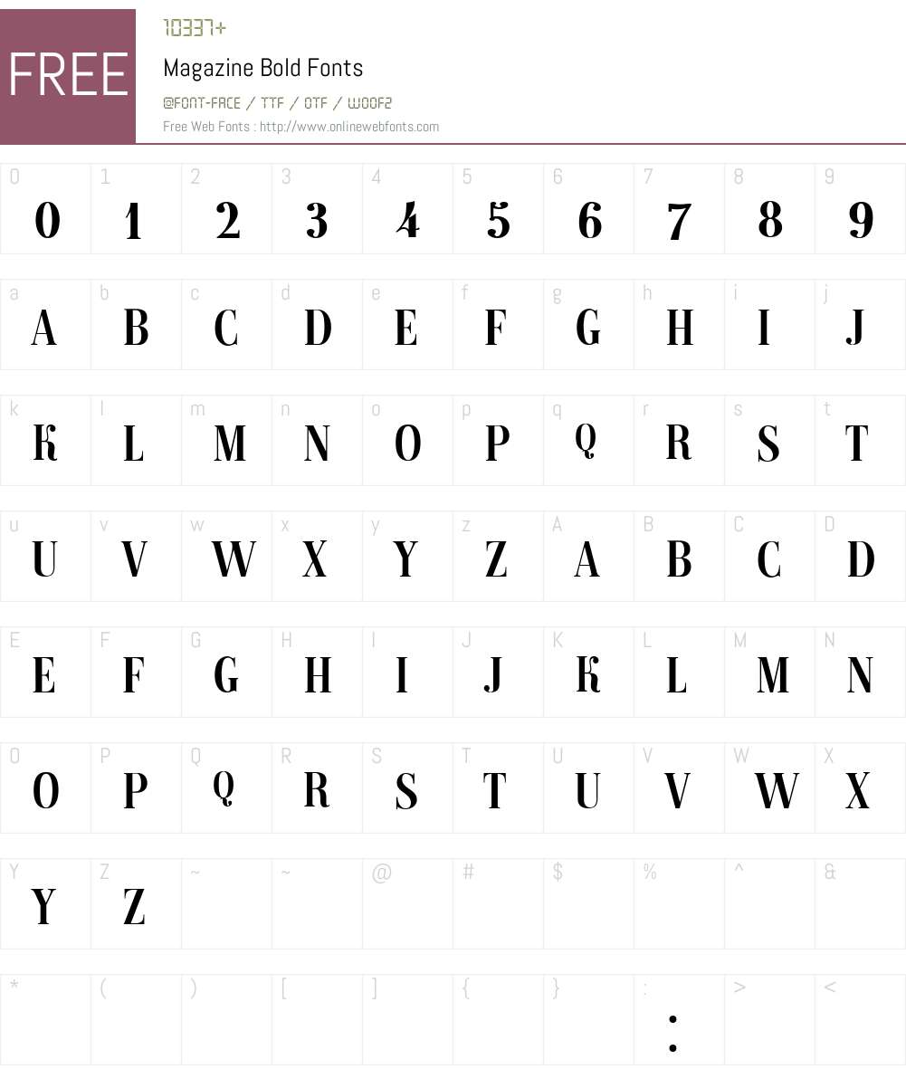 Magazine Bold 1.000 Fonts Free Download - OnlineWebFonts.COM