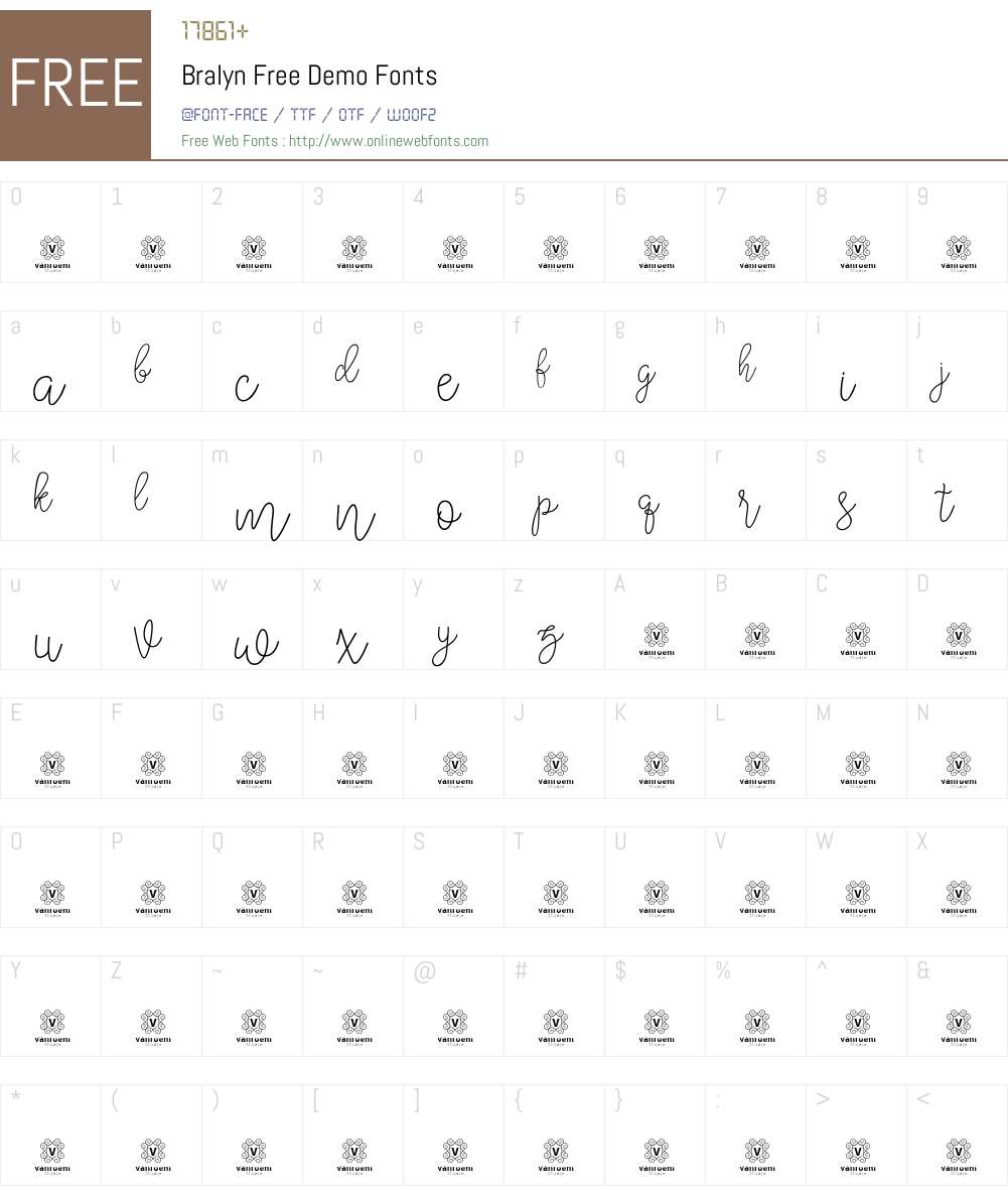 Bralyn Free Demo 1.000 Fonts Free Download - OnlineWebFonts.COM