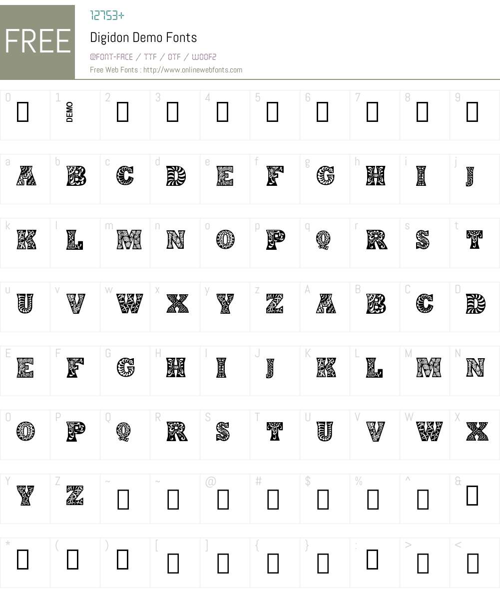 Digidon Demo 1.000 Fonts Free Download - OnlineWebFonts.COM