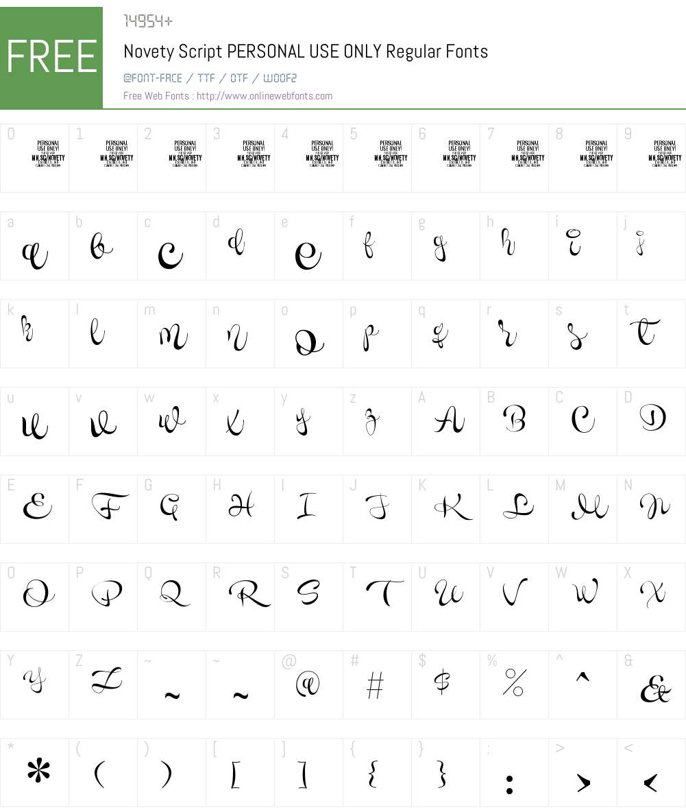 Novety Script PERSONAL USE ONLY 1.000;FEAKit 1.0 Fonts Free Download - OnlineWebFonts.COM