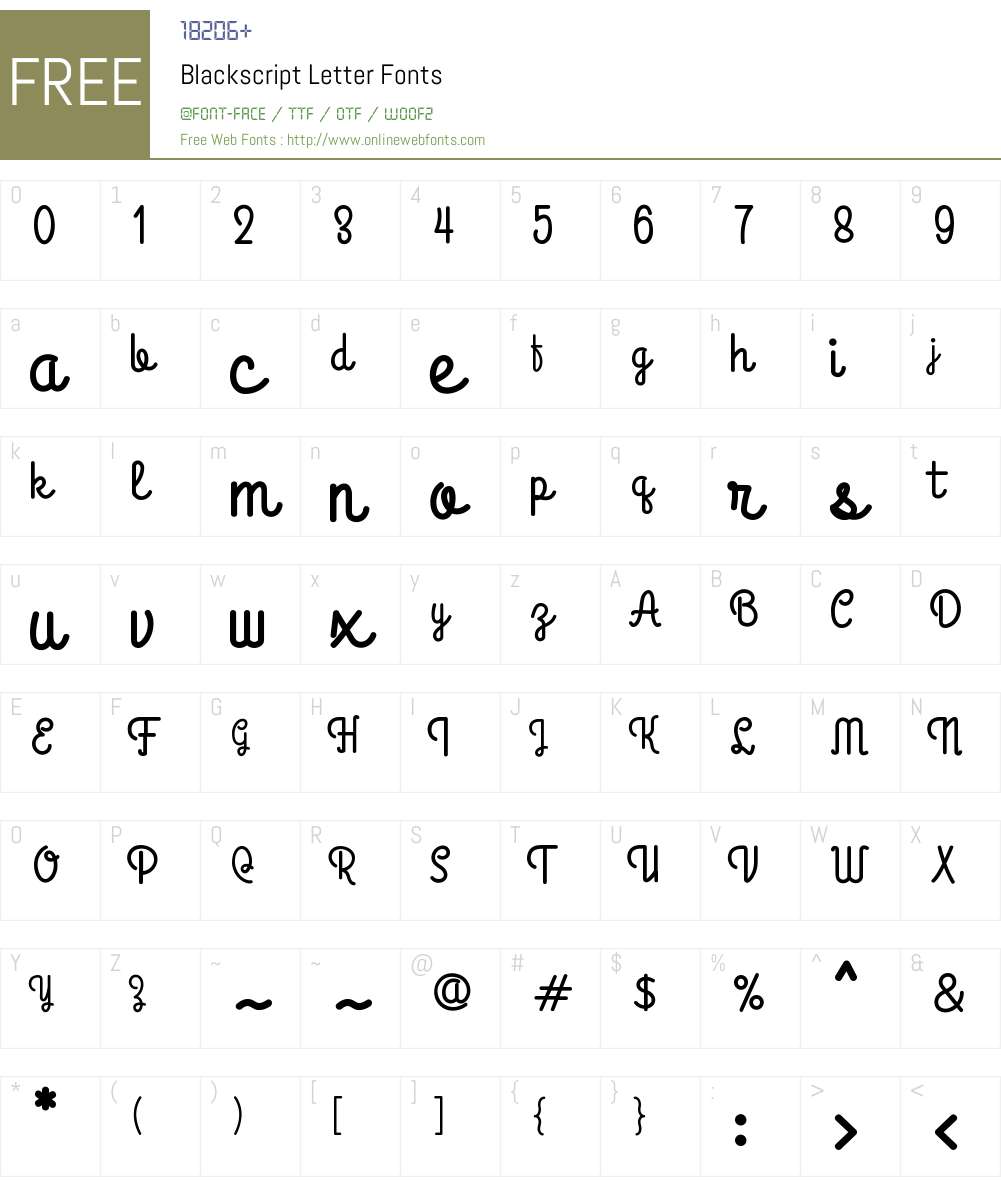 Blackscript Letter 1.004;Fontself Maker 3.5.4 Fonts Free Download ...