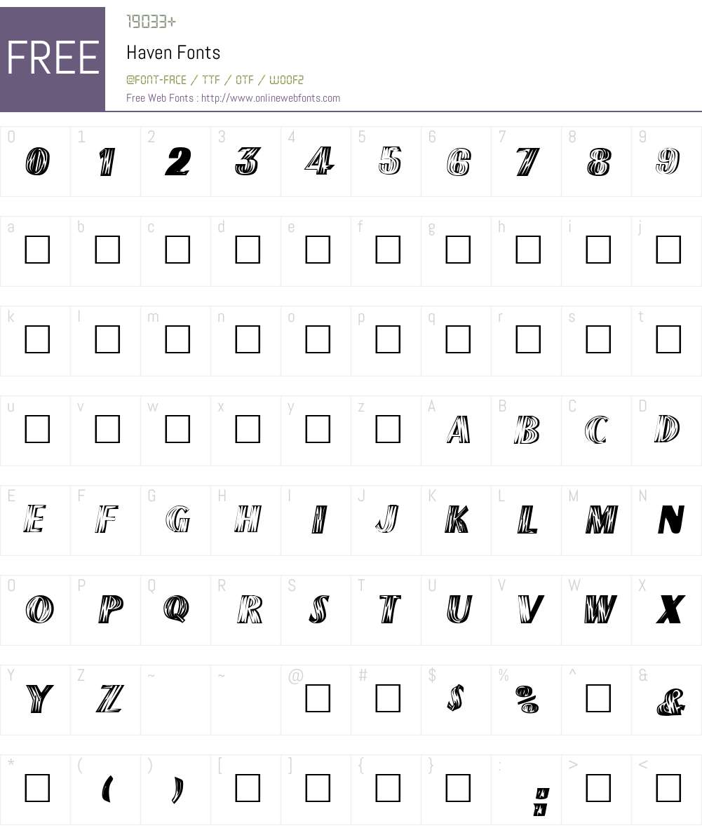 Haven 1.0 Wed Jun 02 14:15:45 1999 Fonts Free Download - OnlineWebFonts.COM