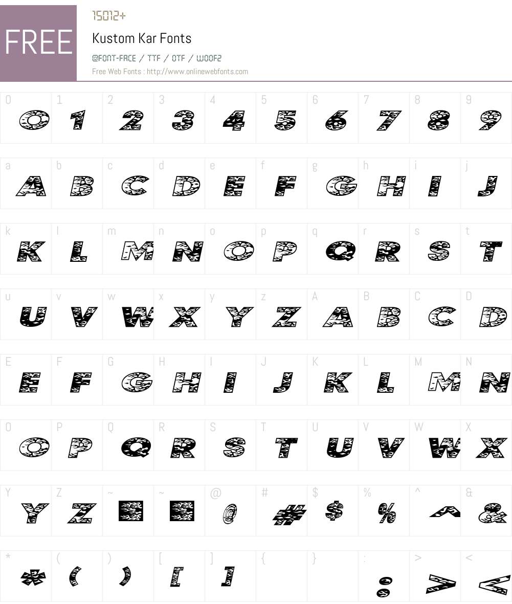 Kustom Kar V1 1.00 Fonts Free Download - OnlineWebFonts.COM
