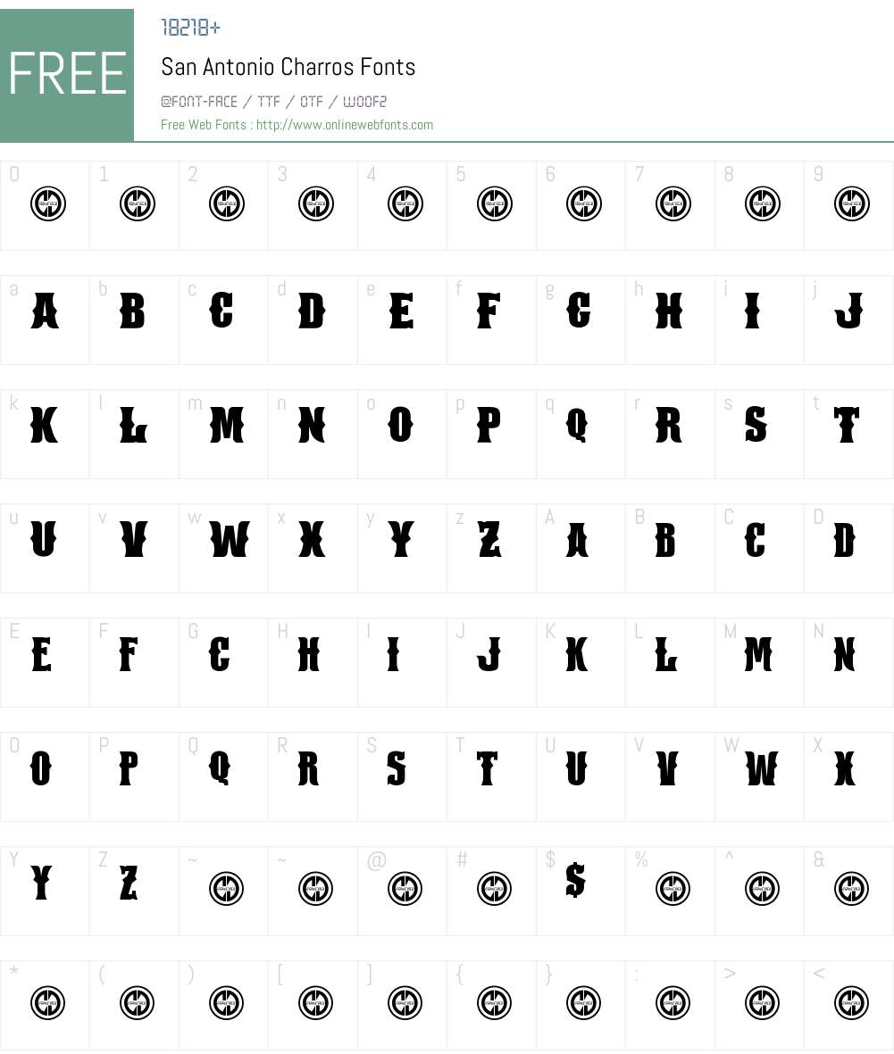 San Antonio Charros 1.00 December 4, 2017, initial release Fonts Free ...