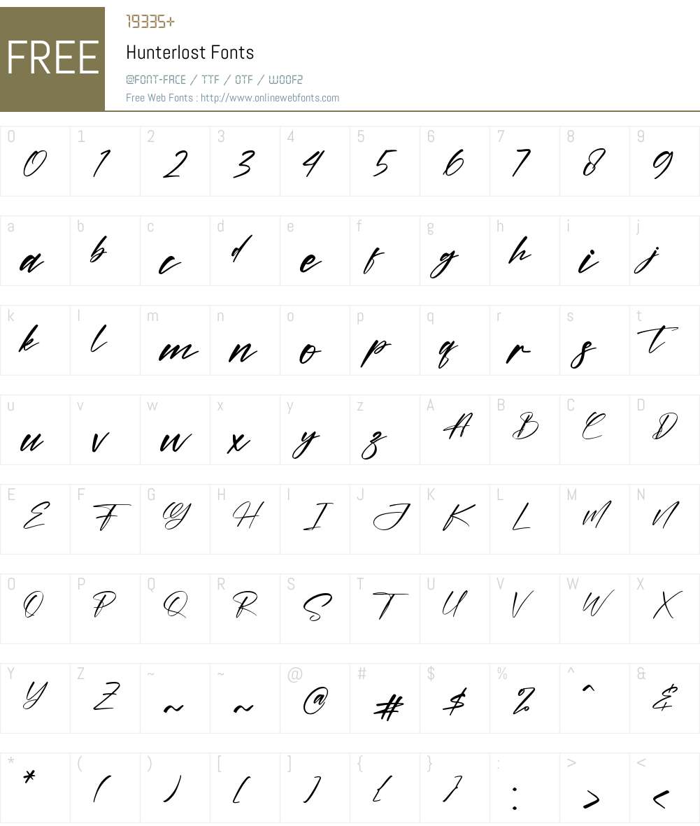 Hunterlost 1.00;October 27, 2021;FontCreator 13.0.0.2683 64-bit Fonts ...