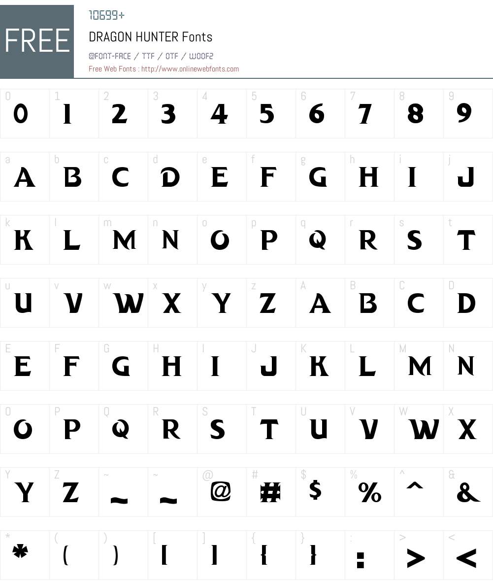 DRAGON HUNTER 1.00;February 7, 2023;FontCreator 12.0.0.2525 64-bit ...