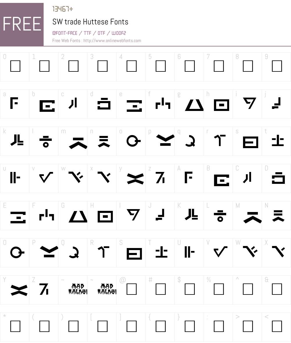 SW trade Huttese 1.0 Sun Jul 11 18:03:29 1999 Fonts Free Download ...