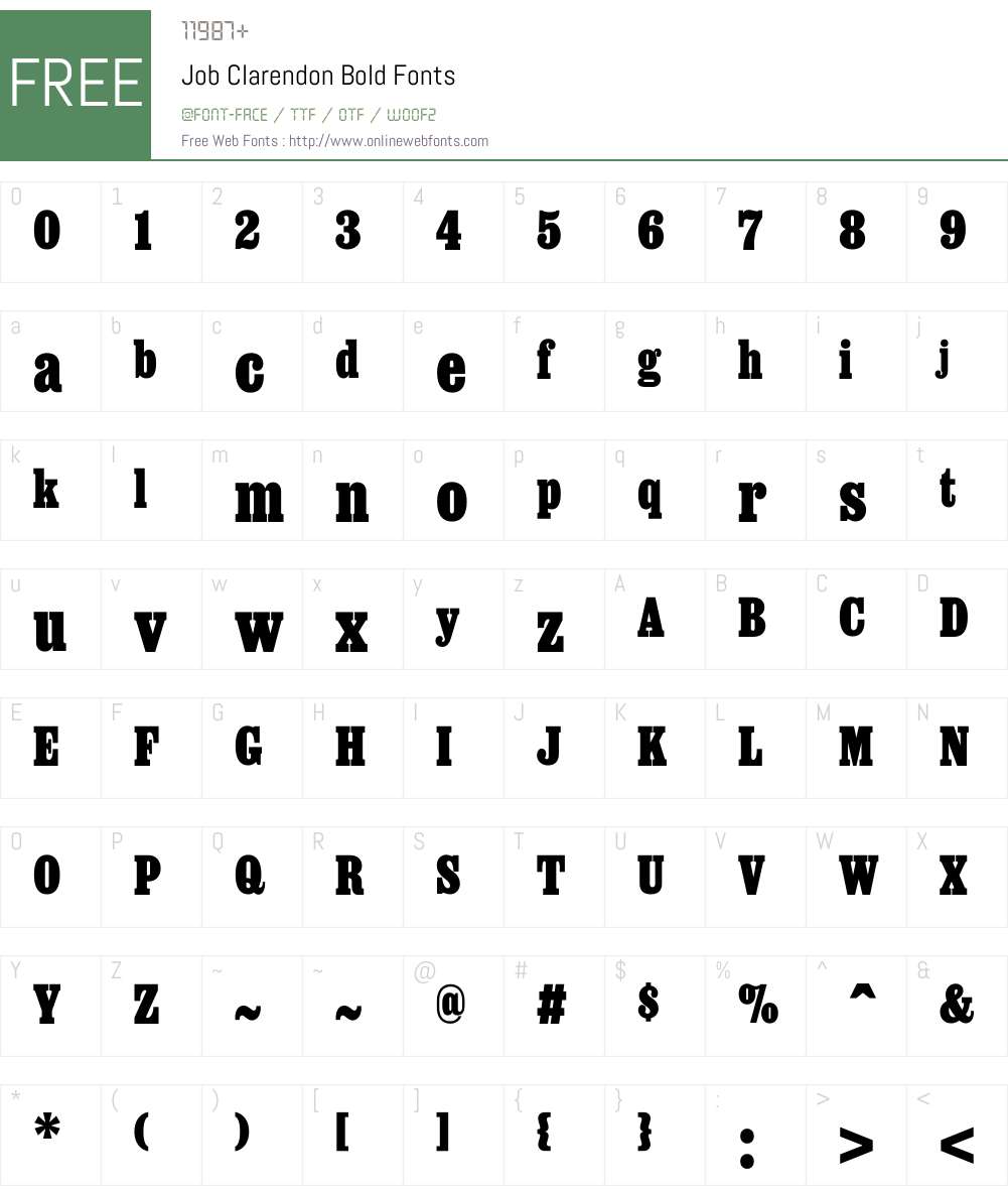 Job Clarendon Bold 2.001 Fonts Free Download - OnlineWebFonts.COM