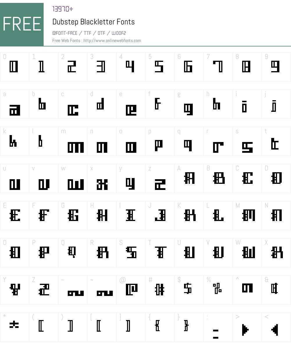 Dubstep Blackletter 1.00;March 12, 2018;FontCreator 11.0.0.2388 64-bit ...
