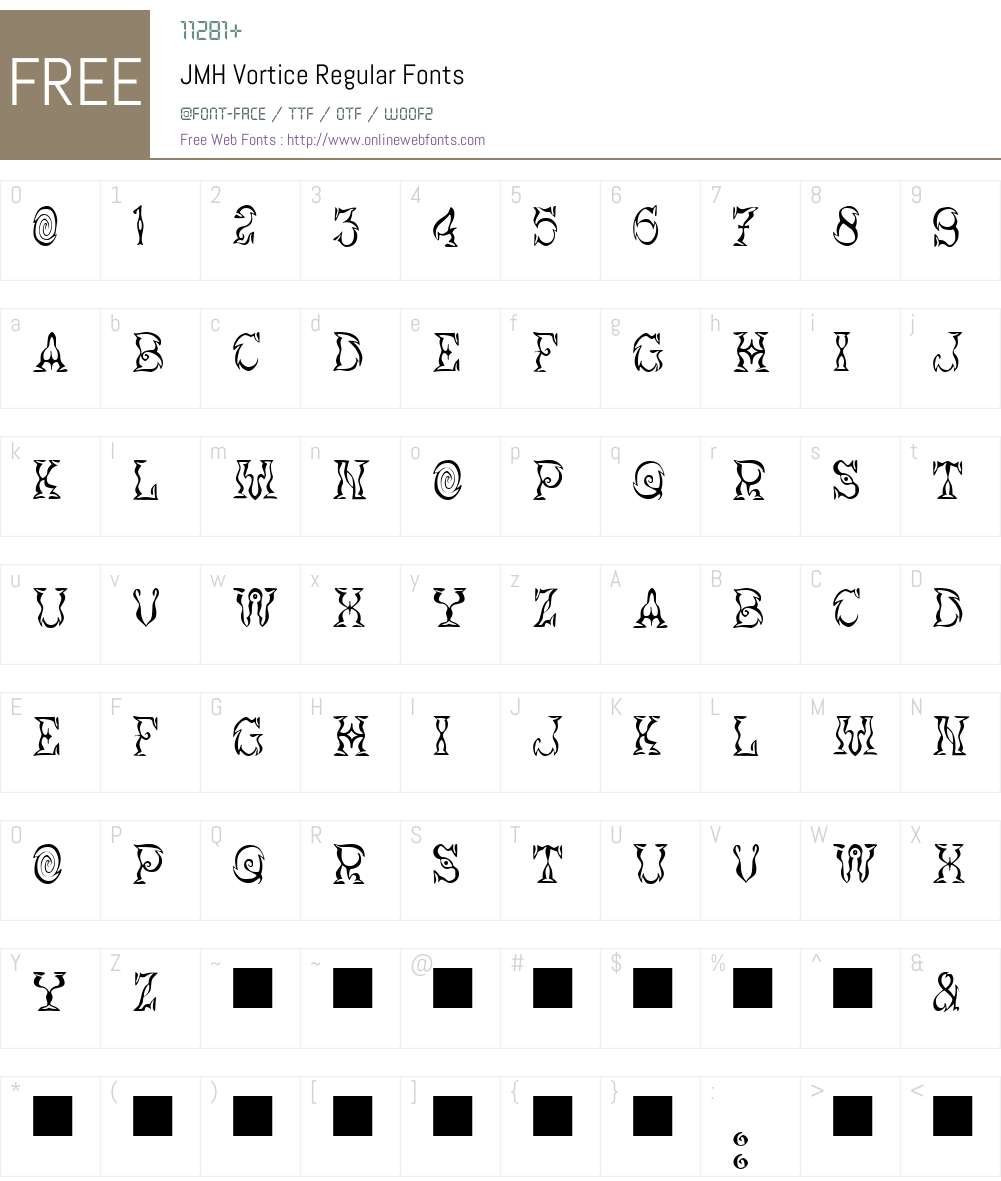 JMH Vortice Regular 1.000 Fonts Free Download - OnlineWebFonts.COM