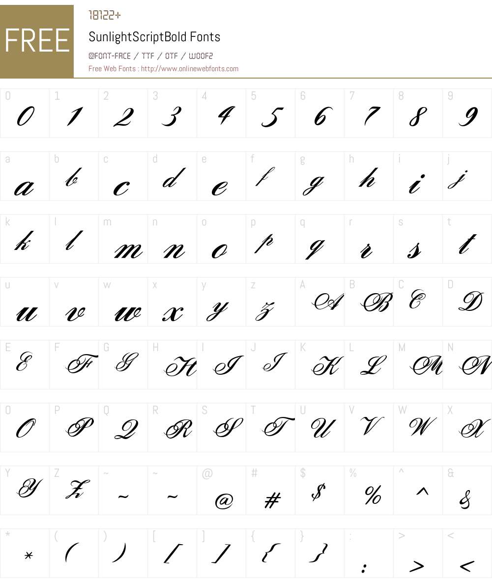 Sunlight Script Bold 1.000 Fonts Free Download - OnlineWebFonts.COM