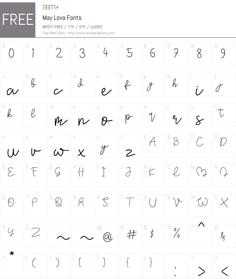 May Lova 1.00;December 9, 2020;FontCreator 11.5.0.2430 64-bit Fonts ...