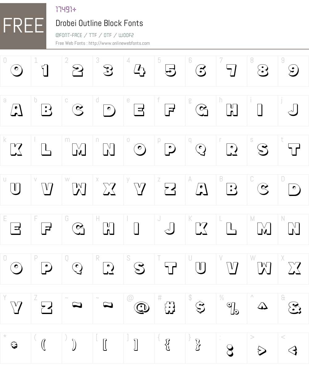 Drobei Outline Block 1.010;Fontself Maker 3.5.8 Fonts Free Download ...